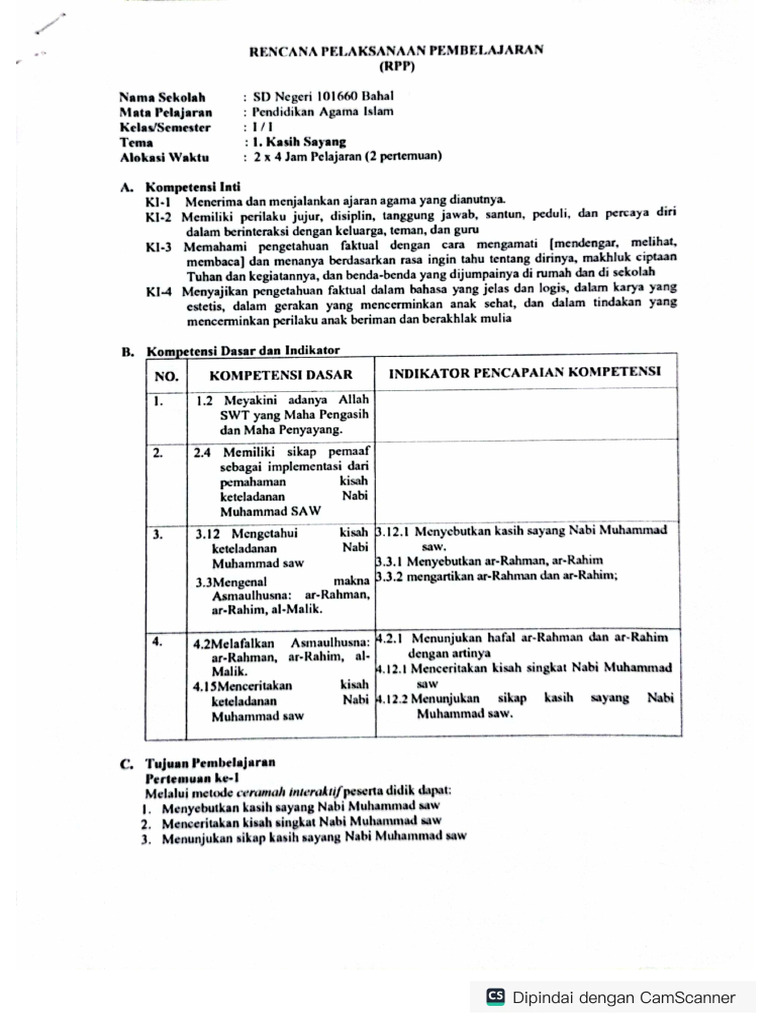 RPP Semester Ganjil Tahun 2018 | PDF