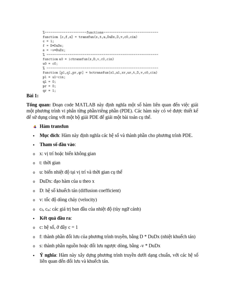 Giải thích code bài toán | PDF