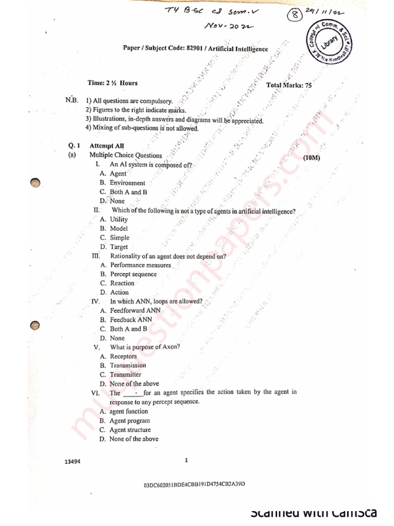 Artificial Intelligence Cbcs | PDF