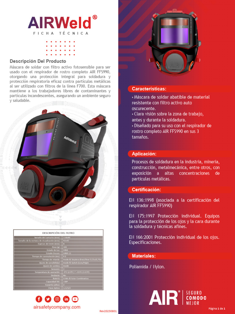 Ficha Tecnica Airweld | PDF | Soldadura | Construcción