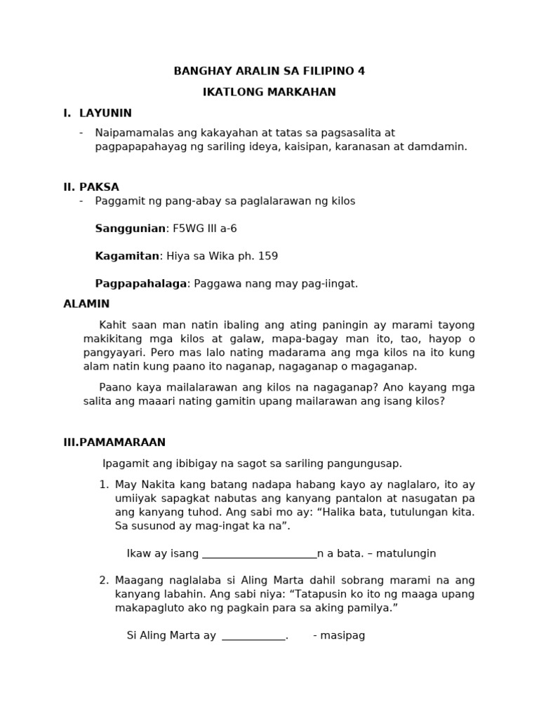 Filipino 4 | PDF