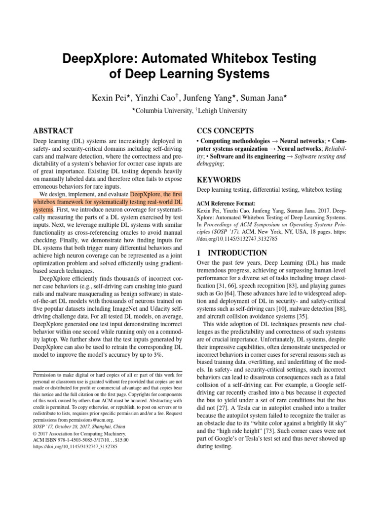 29 - DeepXplore Automated Whitebox Testing of Deep Learning Systems ...
