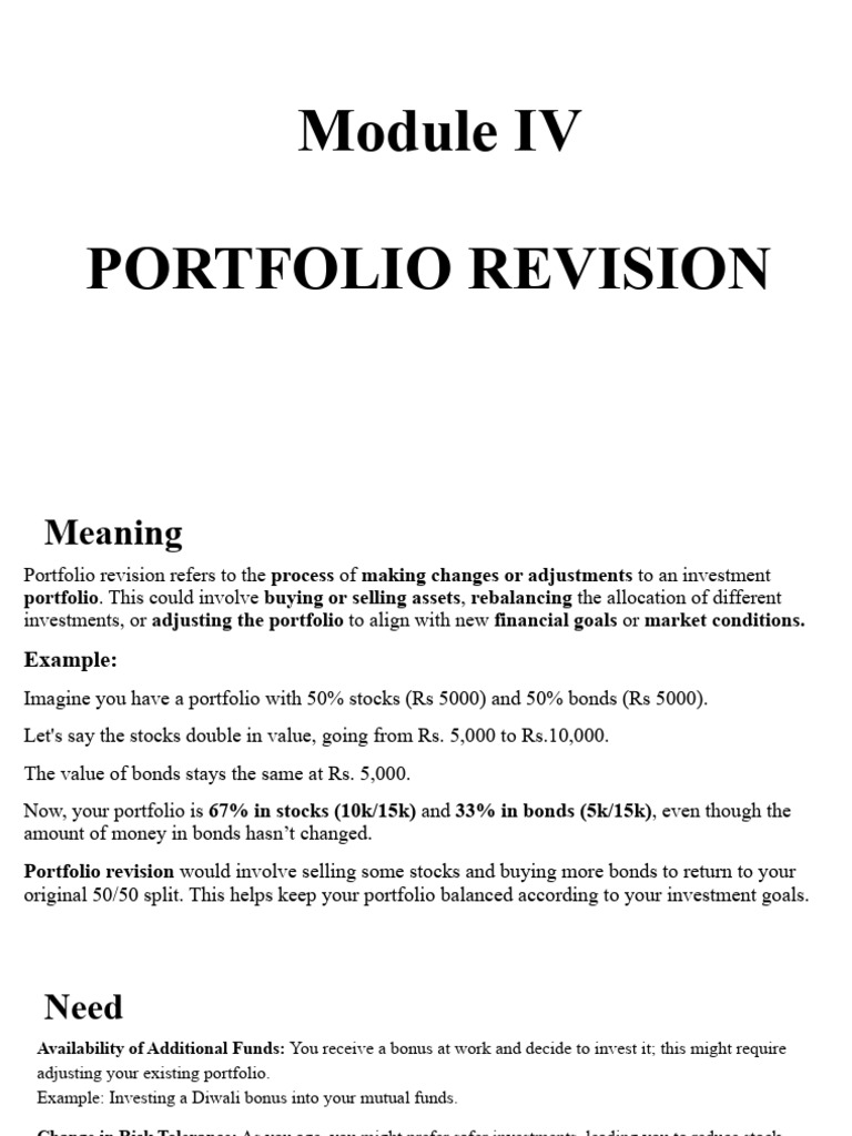 Portfolio Revision | PDF | Investing | Investment Fund