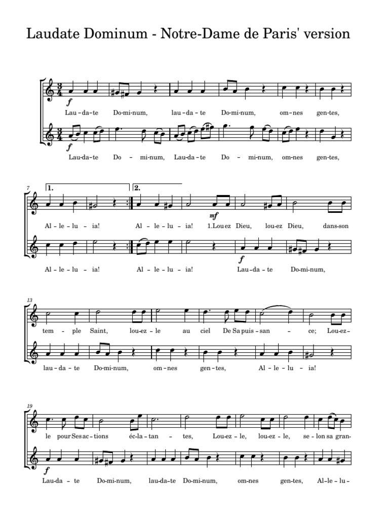 Partition de Laudate Dominum | PDF