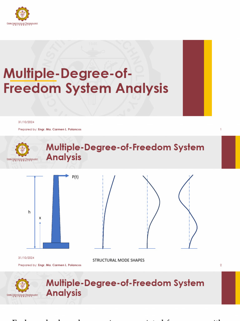 Multipledegreeoffreedomsystem Modal Analysis | PDF | Eigenvalues And Eigenvectors | Normal Mode