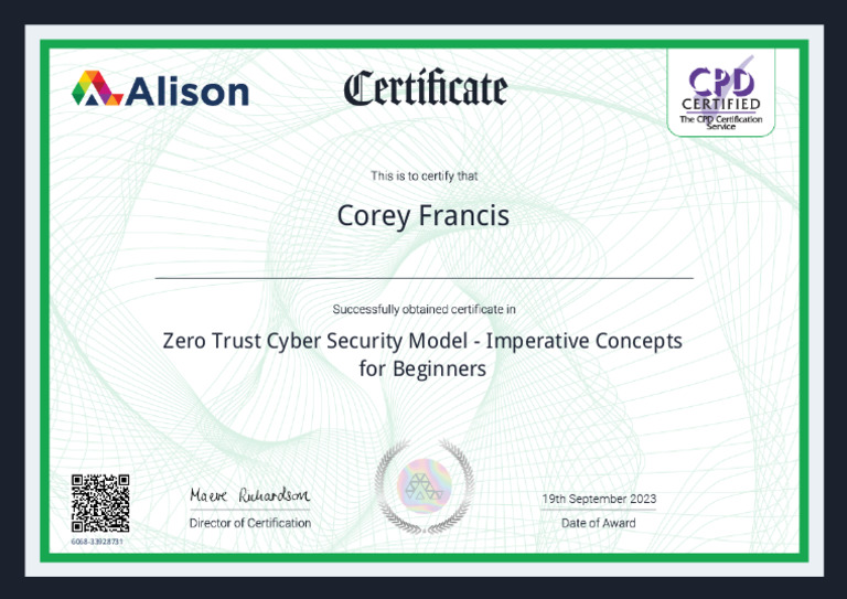 Alison - Certificate 6068 33928731 | PDF