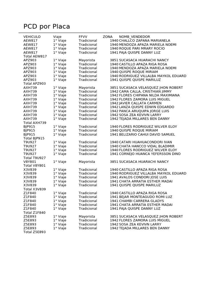 PCD - Route Juliaca 10.11.2024 | PDF