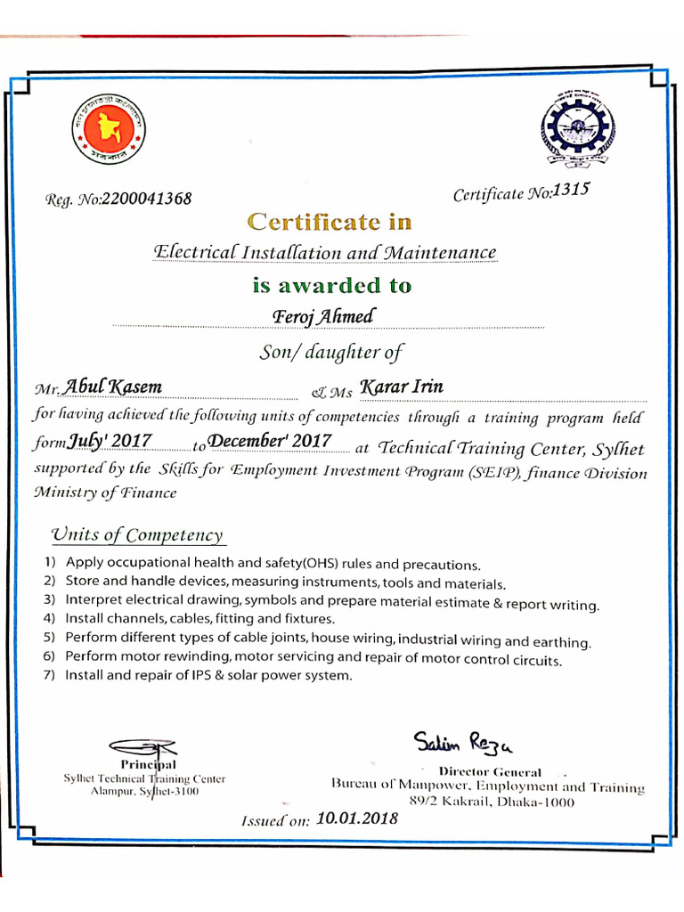 TTC Certificate | PDF