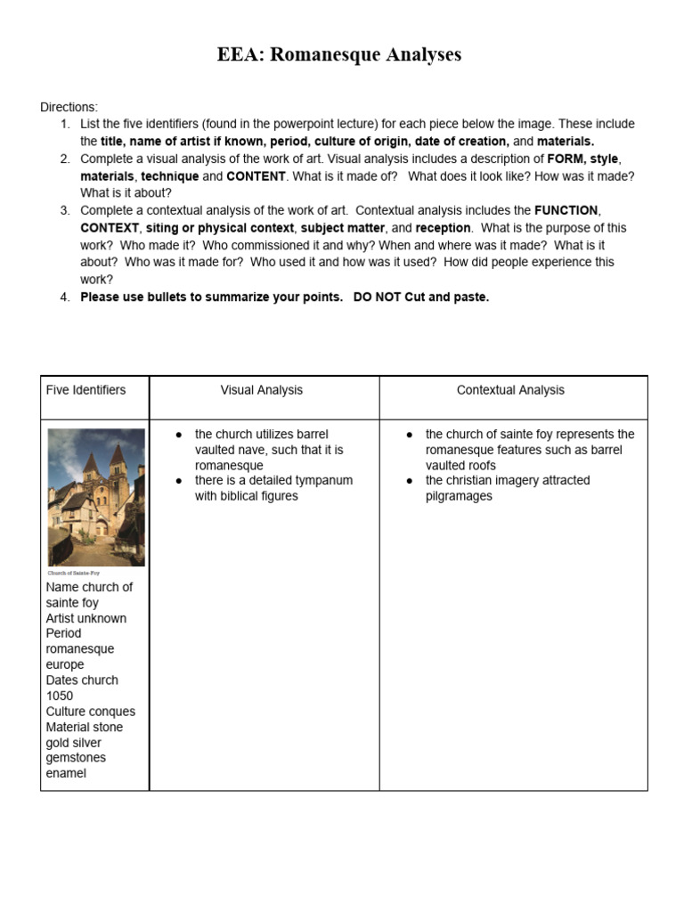 3EEA - Romanesque and Gothic Analyses | PDF | Gothic Architecture ...