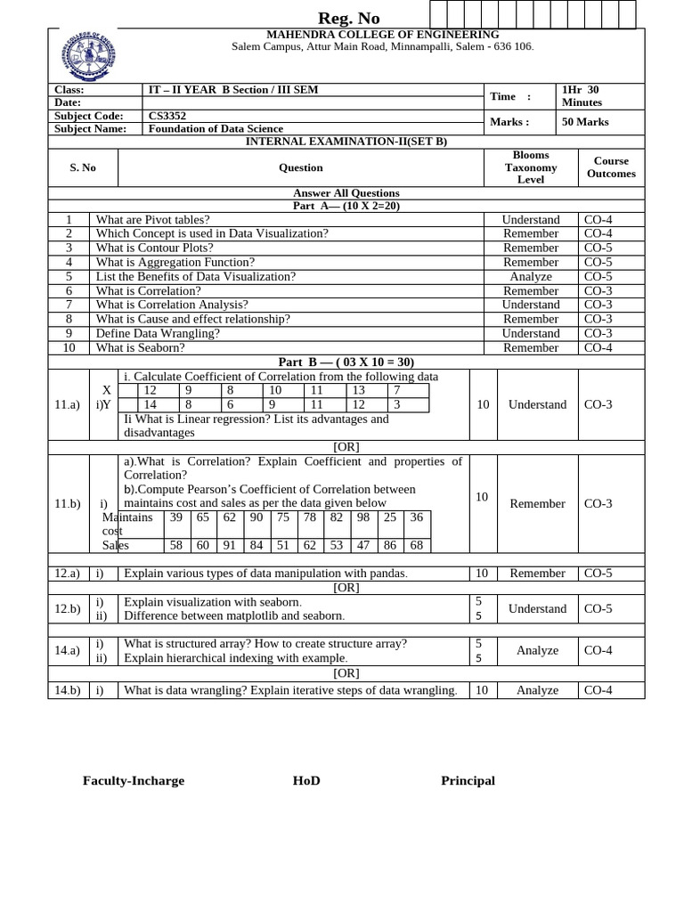 Fds qp2 Int 2 | PDF | Statistical Analysis | Teaching Mathematics