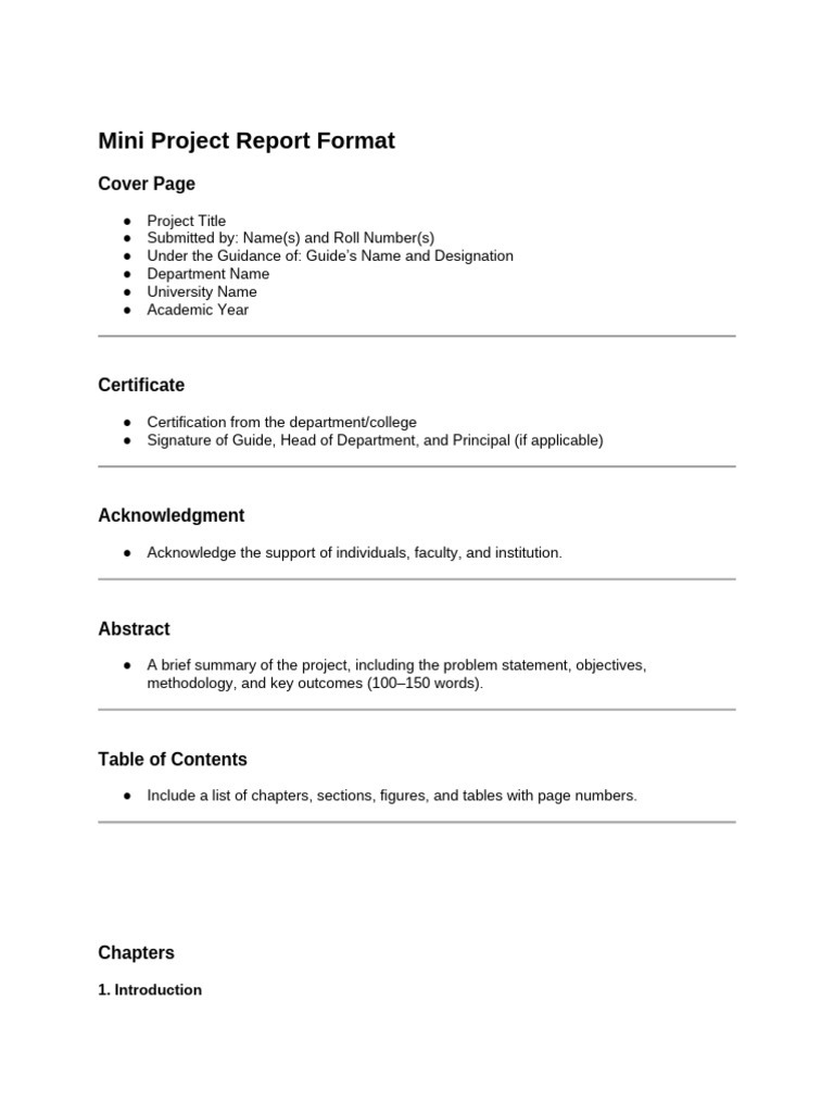 Mini Project Report Format | PDF