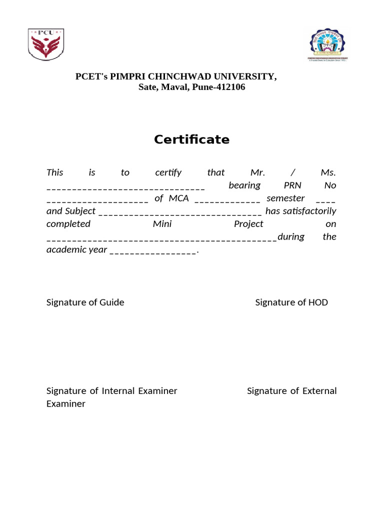 Mini Project Certificate | PDF | Business