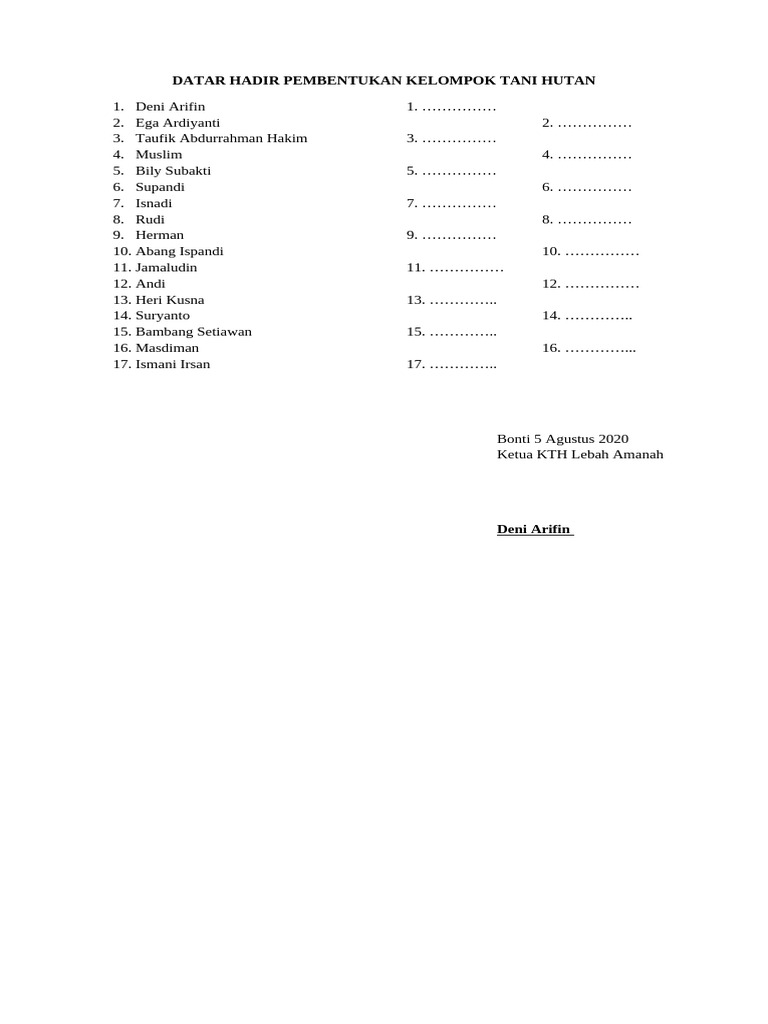 KTH Berita Acara | PDF