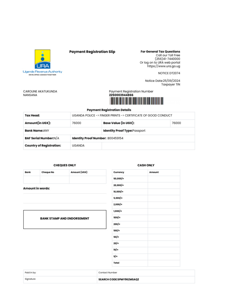 Bank Payment Slip | PDF | Payments | Cheque
