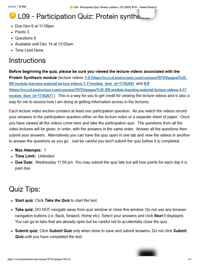 Biology Meiosis Quiz | PDF | Rna | Translation (Biology)