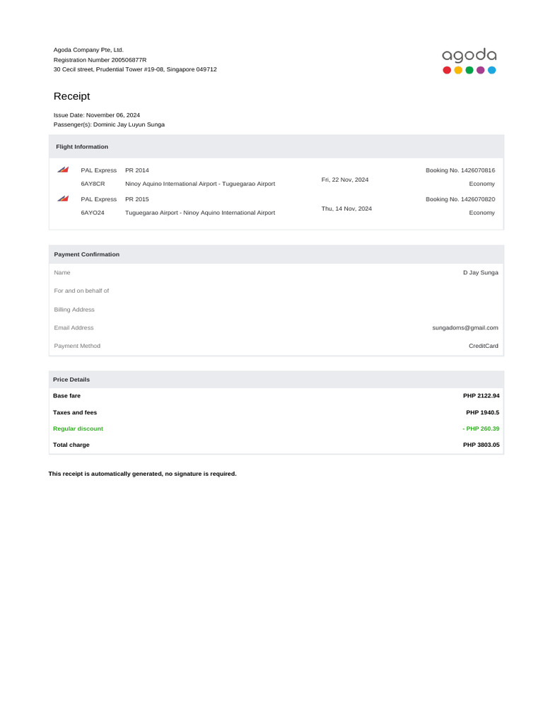 RECEIPT Enclosed | PDF