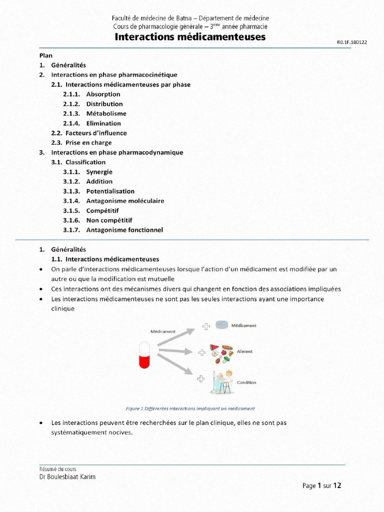 Interactions Medicamenteuses Ol | PDF