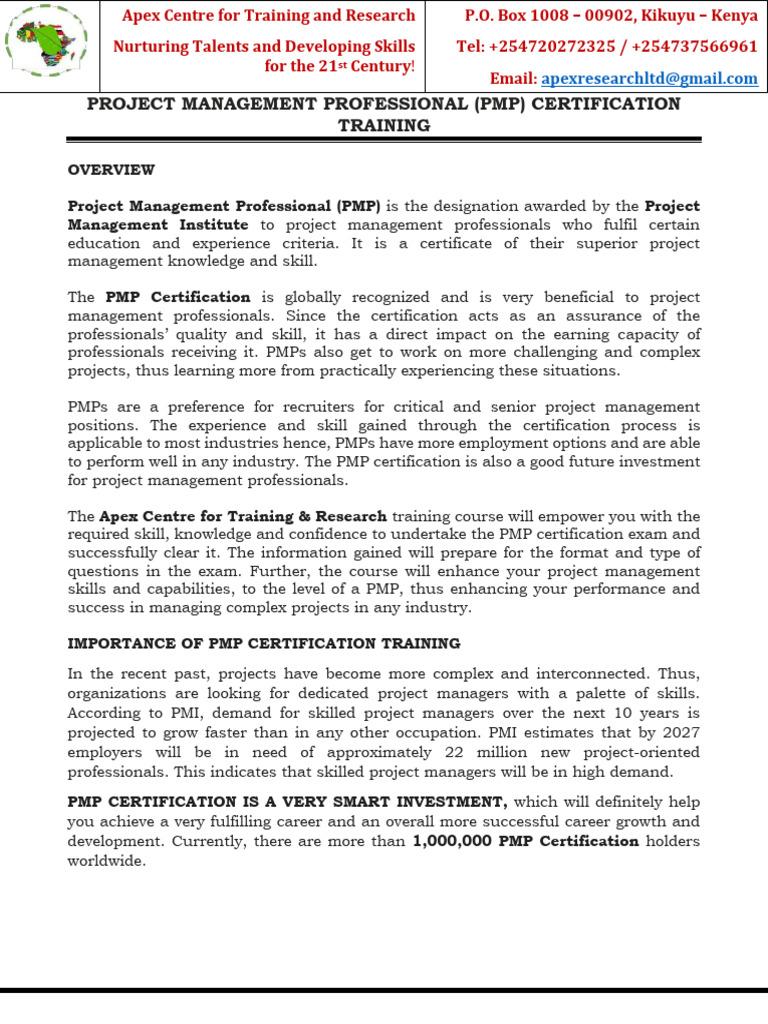 Project Management Professional PMP Cert | PDF | Project Management ...
