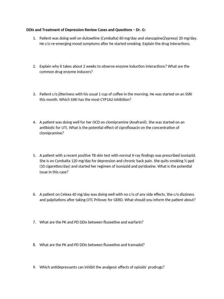 Pharmacists' Guide to DDIs in Depression | PDF | Antidepressant | Selective Serotonin Reuptake ...