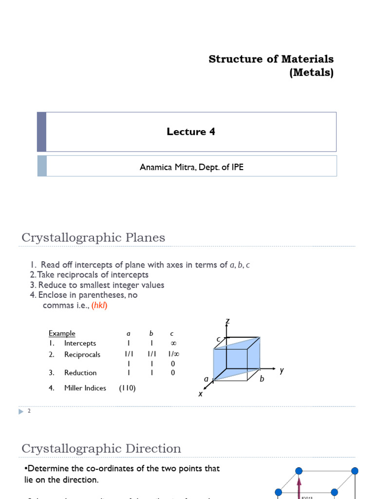 EM (Anamika Maam) - Lec 4 - Structure of Metals (Contd.) | PDF ...