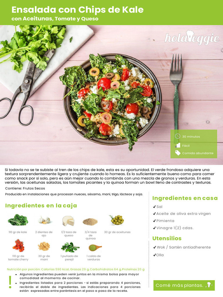 Ensalada Con Chips de Kale | PDF | ensalada | Vegetales