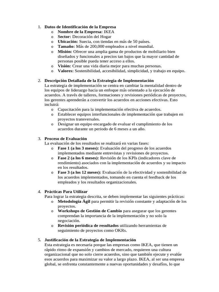 Proyecto IKEA | PDF | Business | Evaluación