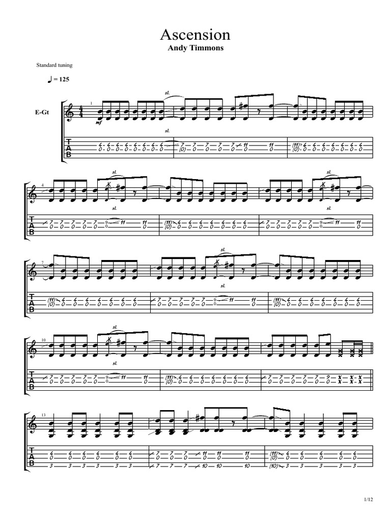 Andy Timmons Ascension Tabs | PDF | Teaching Methods & Materials