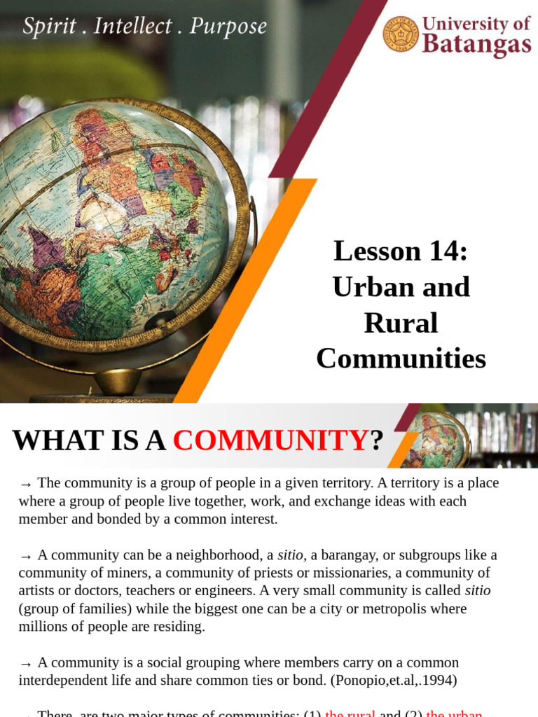 Lesson 14 Urban and Rural Communities | PDF | Cost Of Living ...