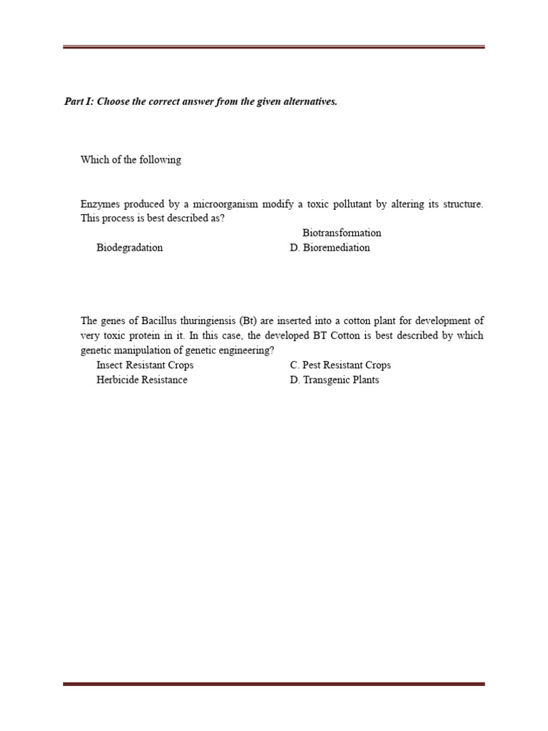 Grade 12 Biology Applications Worksheet | PDF | Genetically Modified ...