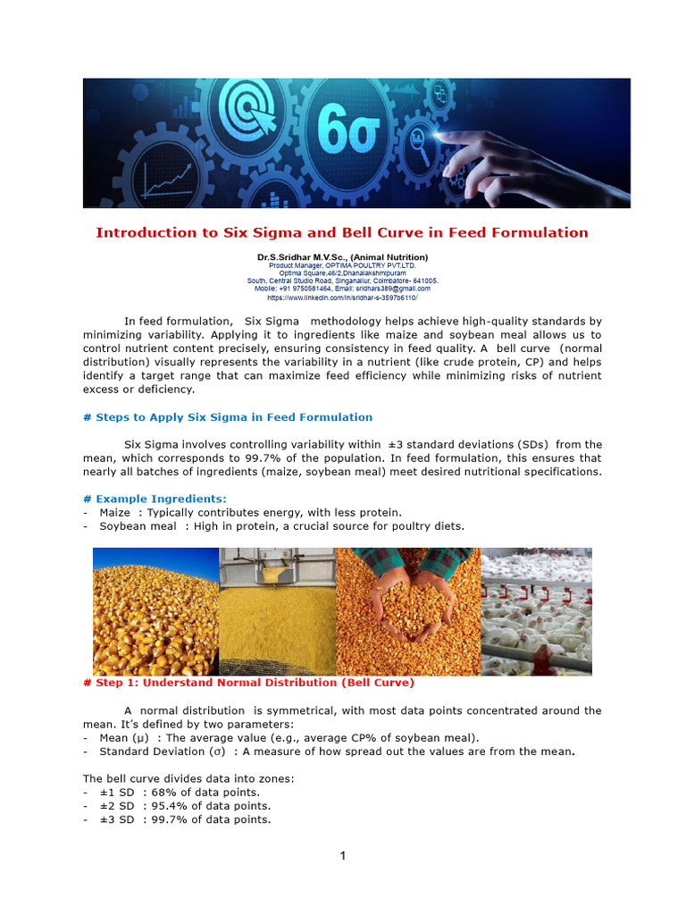 Six Sigma in Poultry Feed Formulation | PDF | Standard Deviation | Normal Distribution