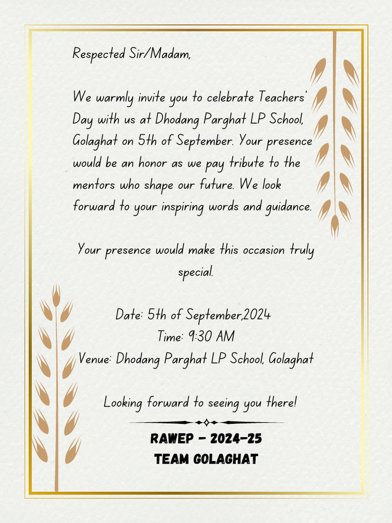 Teachers Day Invitation | PDF