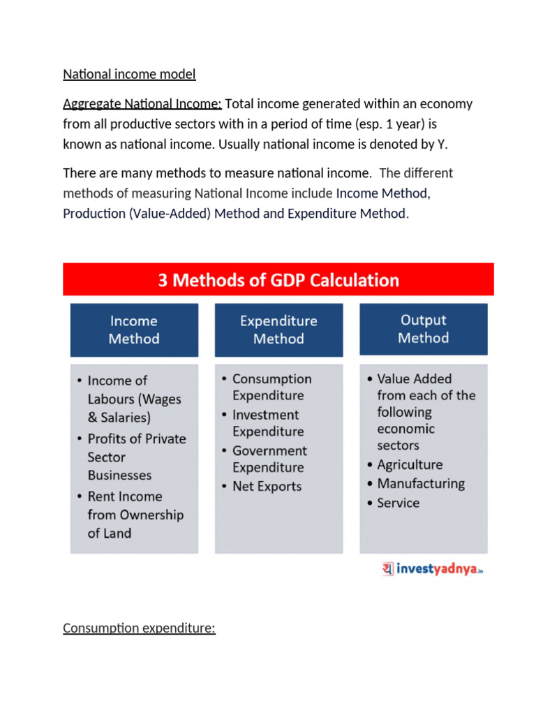 National Income Model Overview | PDF | Measures Of National Income And ...