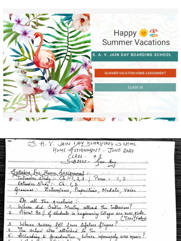 Summer Vacation Assignment-Numbered-Merged | PDF