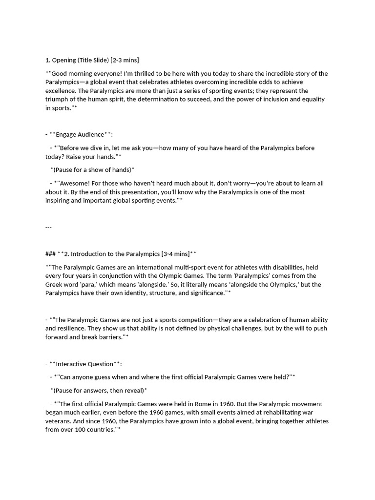 Paralympics: Triumph of the Human Spirit | PDF | Paralympic Games ...