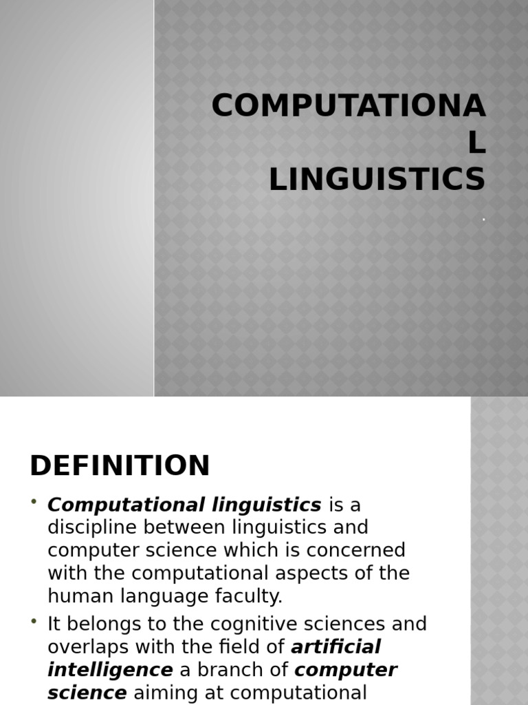 Computational Linguistics | PDF