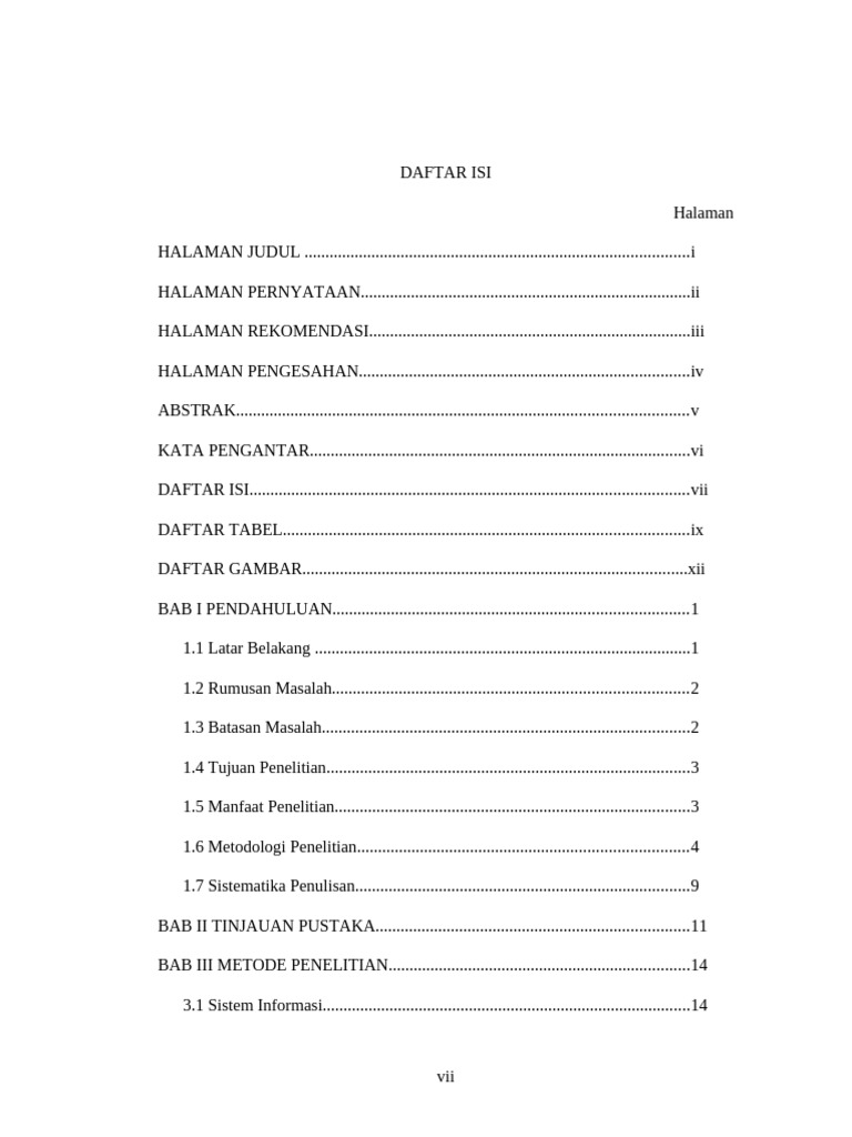 Daftar Isi Reza | PDF