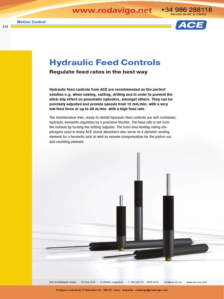 Precision Hydraulic Feed Controls | PDF | Piston | Mechanical Engineering