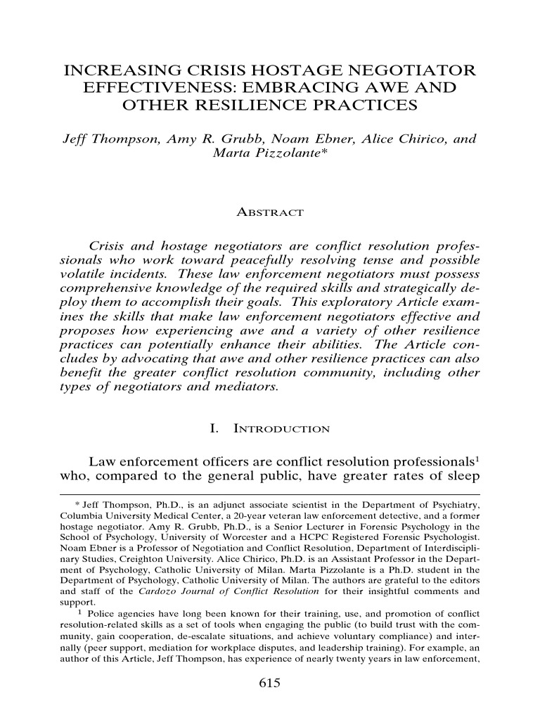 Increasing Crisis Hostage Negotiator Effectiveness | PDF ...