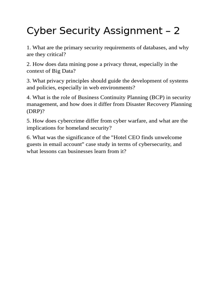 Cyber Security Assignment 2 Pdf Computers