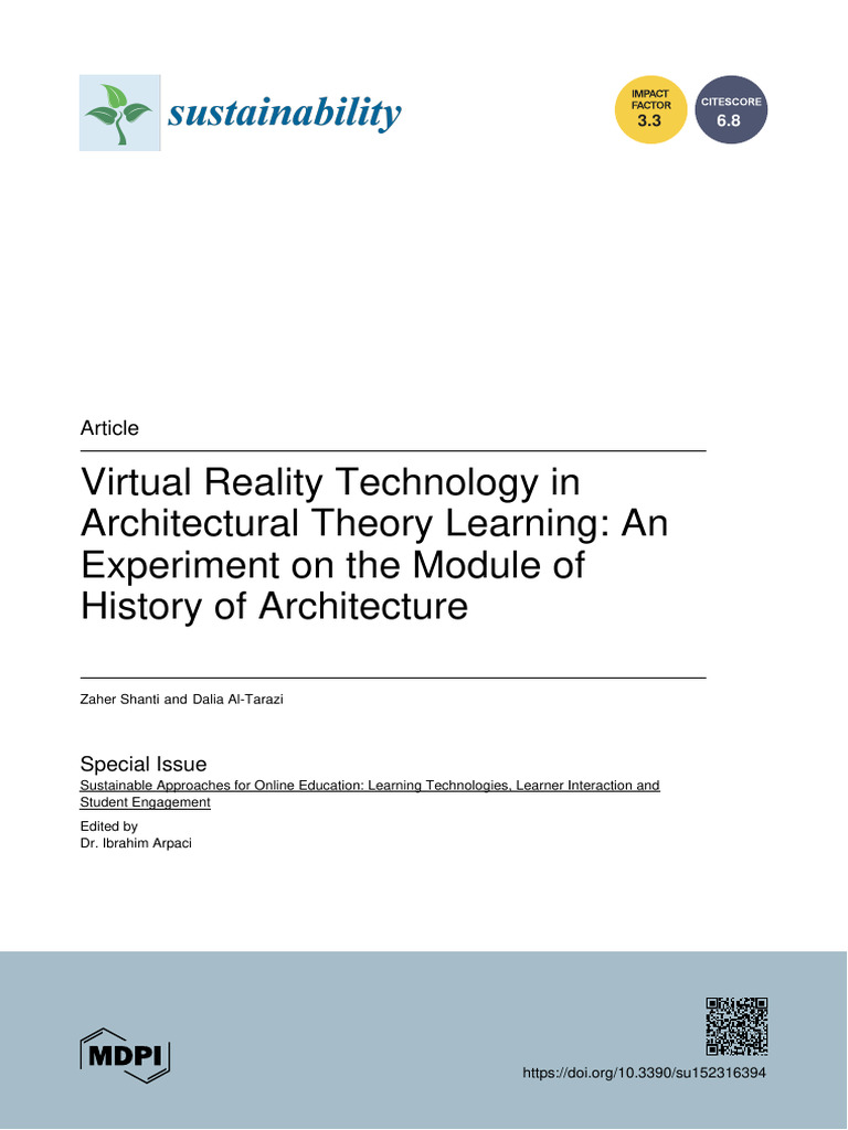VR in Architectural Theory Learning - An Experiment On The Module of History of Architecture ...