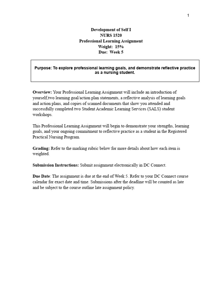 Professional Learning Assignment - Instructions and Guidelines! | PDF ...