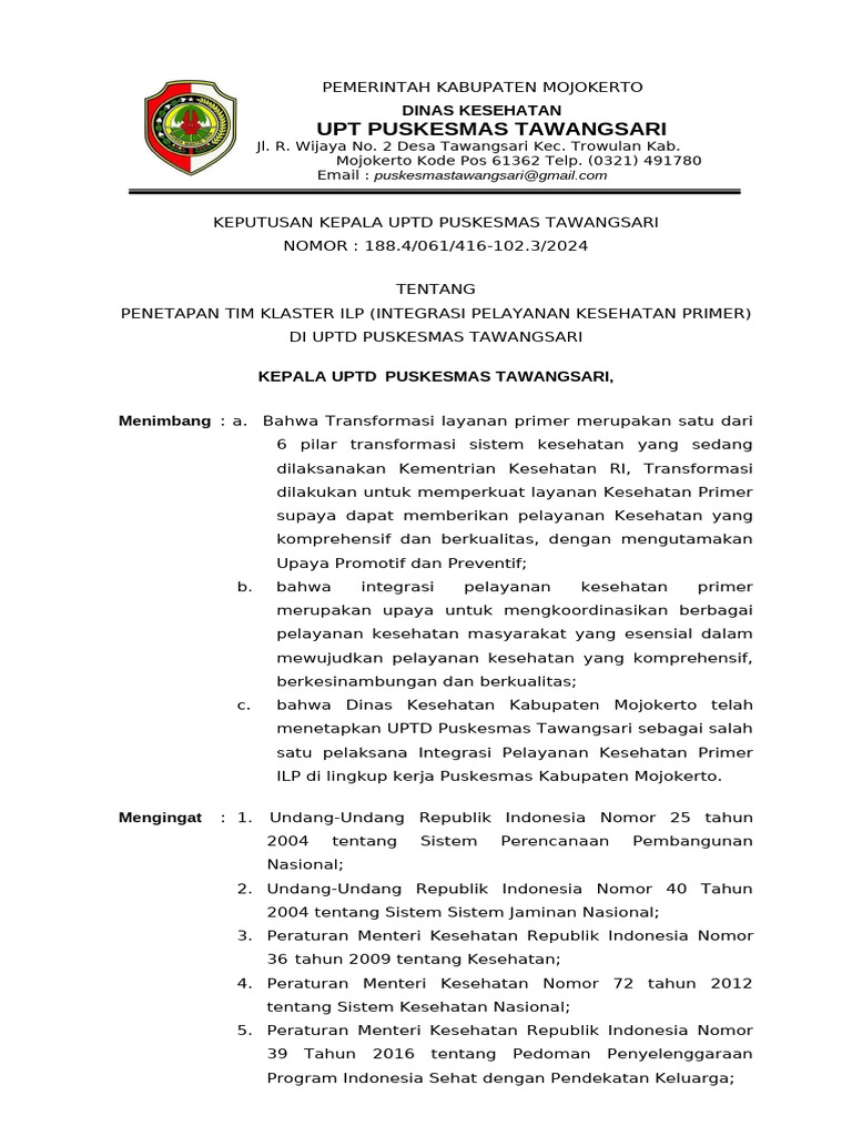 SK Tim Klaster Ilp 2024 | PDF