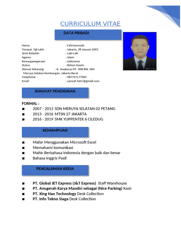 CV Fahri 2023 | PDF