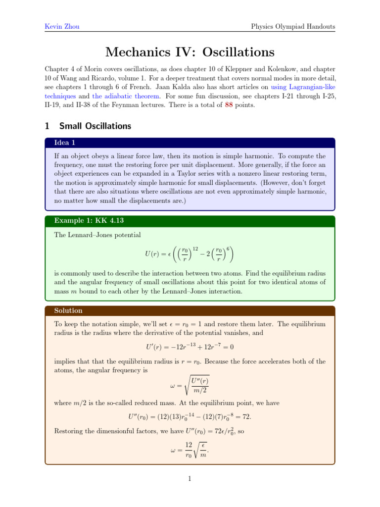 M4 | PDF | Normal Mode | Lagrangian Mechanics