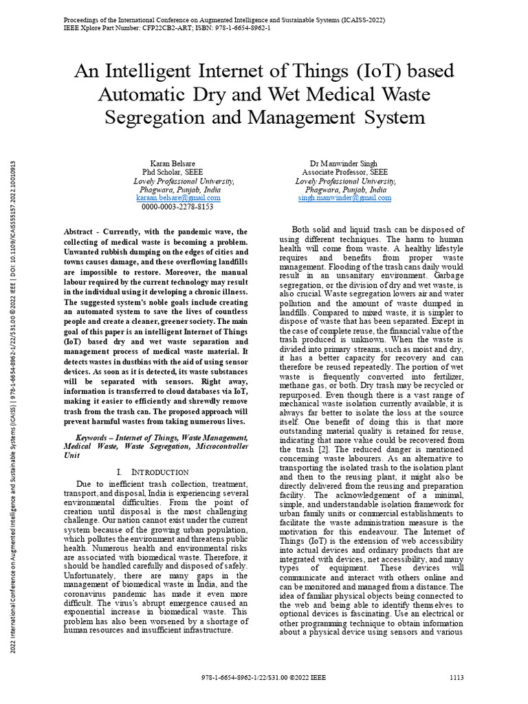 An Intelligent Internet of Things IoT Based Automatic Dry and Wet ...