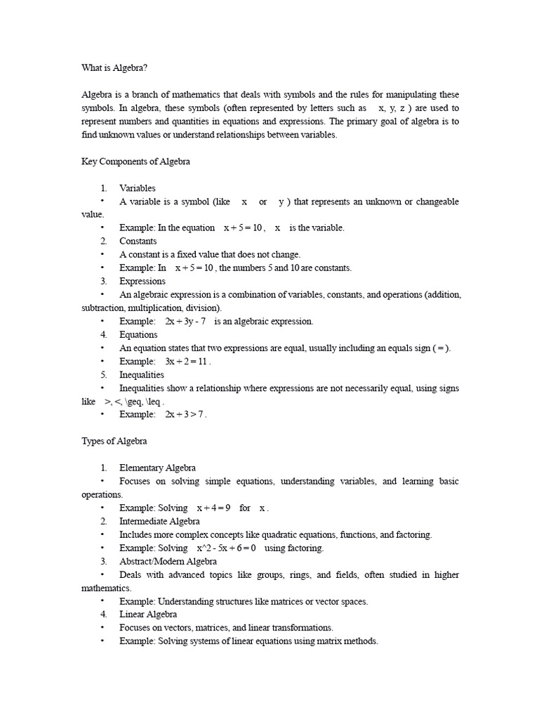 Mathematics Alegebra | PDF | Algebra | Equations