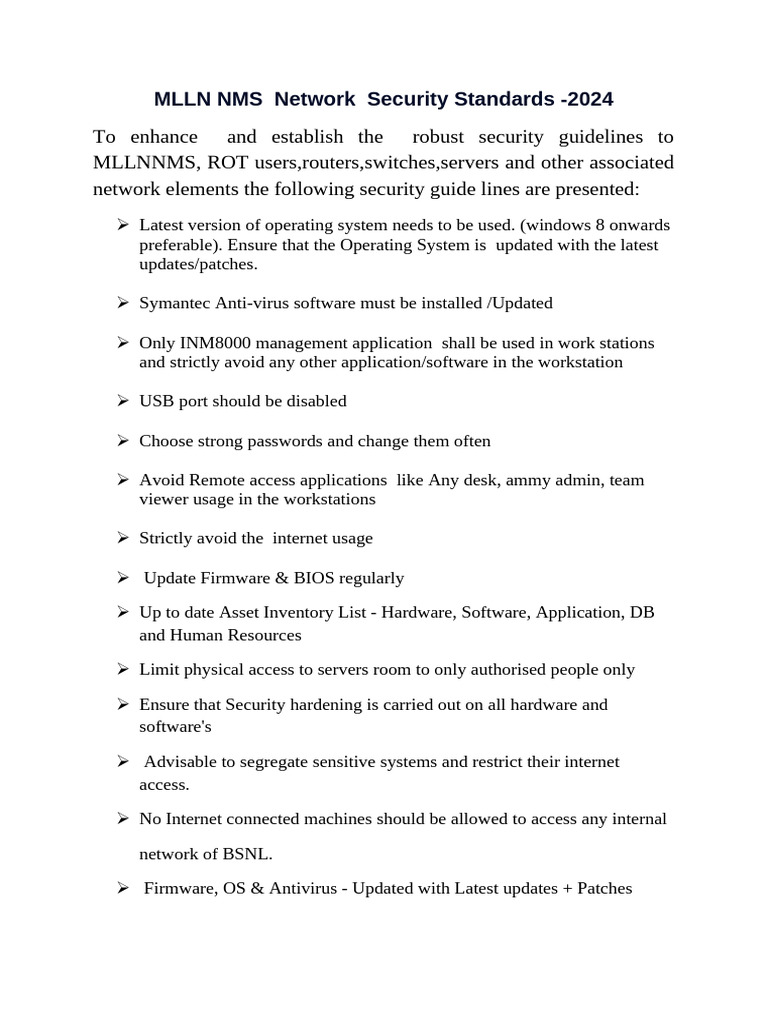 MLLN NMS Security Guidelines - 2024 | PDF | Phishing | Computer Security