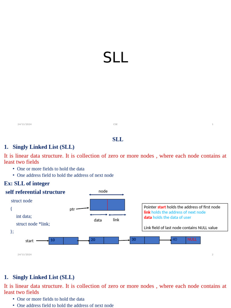 SLL | PDF | Pointer (Computer Programming) | Software Development