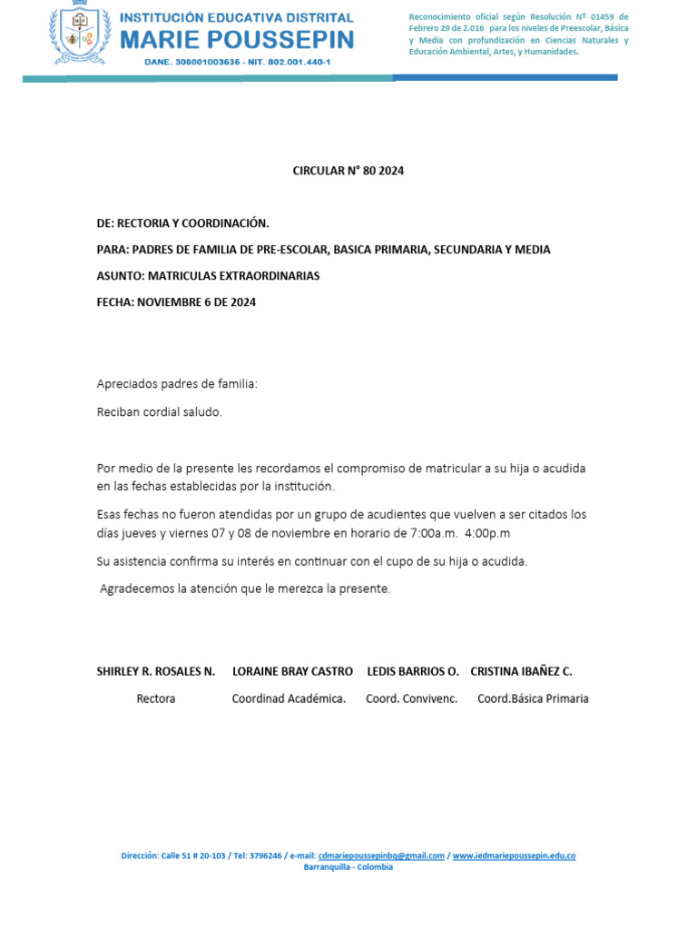 CIRCULAR No 103 Tarea Sofia | PDF