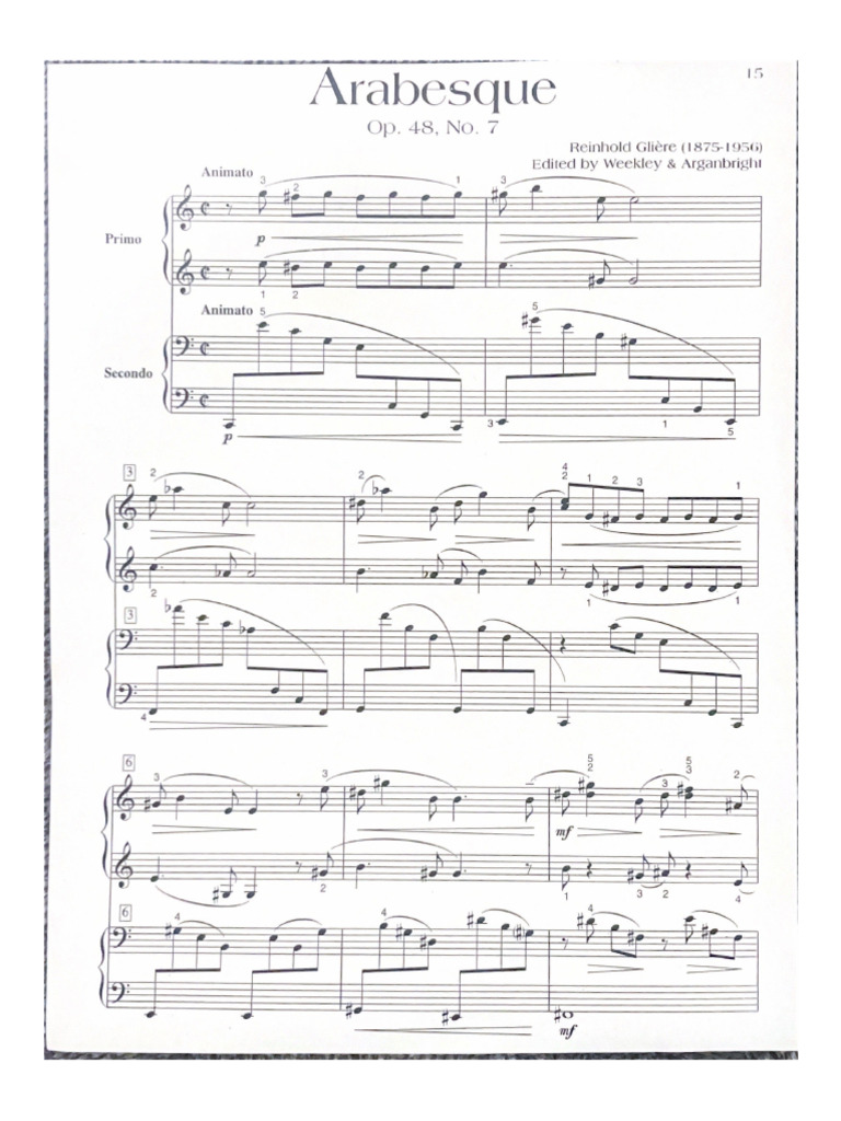 Arabesque Rheinold Gliere | PDF